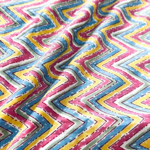 Multi Color Block Print Cotton Fabric for Dressmaking, Sewing, Quilting ...