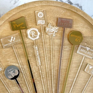 Custom Logo Drink Stirrers | Personalized Wedding Decor | Corporate ...
