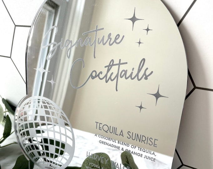 Custom Disco Signature Drink Sign / Retro Wedding Decor / - Etsy