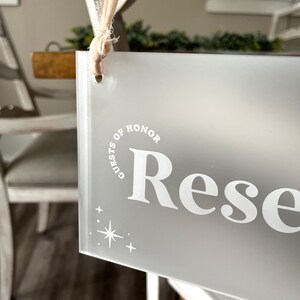 Reserved Ceremony Sign / Guest of Honor Sign / Reserved Chair Marker ...