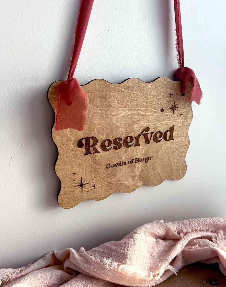 Reserved Ceremony Sign / Guest of Honor Sign / Reserved Chair Marker ...