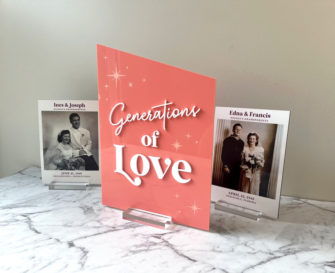 Custom Memory Table Sign | Generations of Love | Family Photos ...
