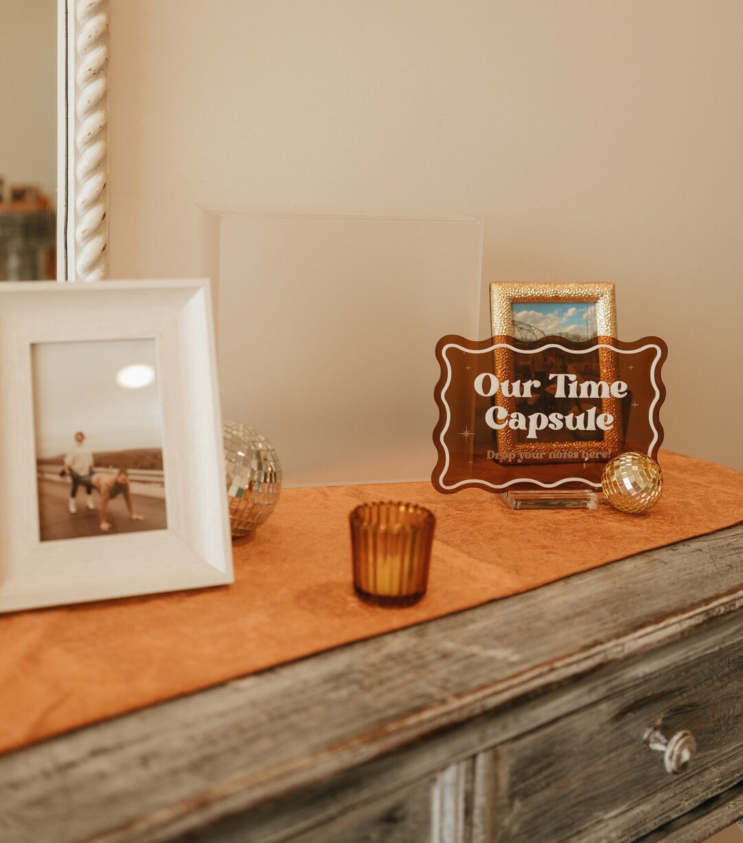 Custom Wavy Sign | Time Capsule Sign | Retro Wedding Sign | Disco ...