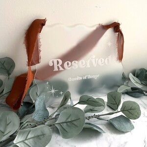 Reserved Ceremony Sign / Guest of Honor Sign / Reserved Chair Marker ...