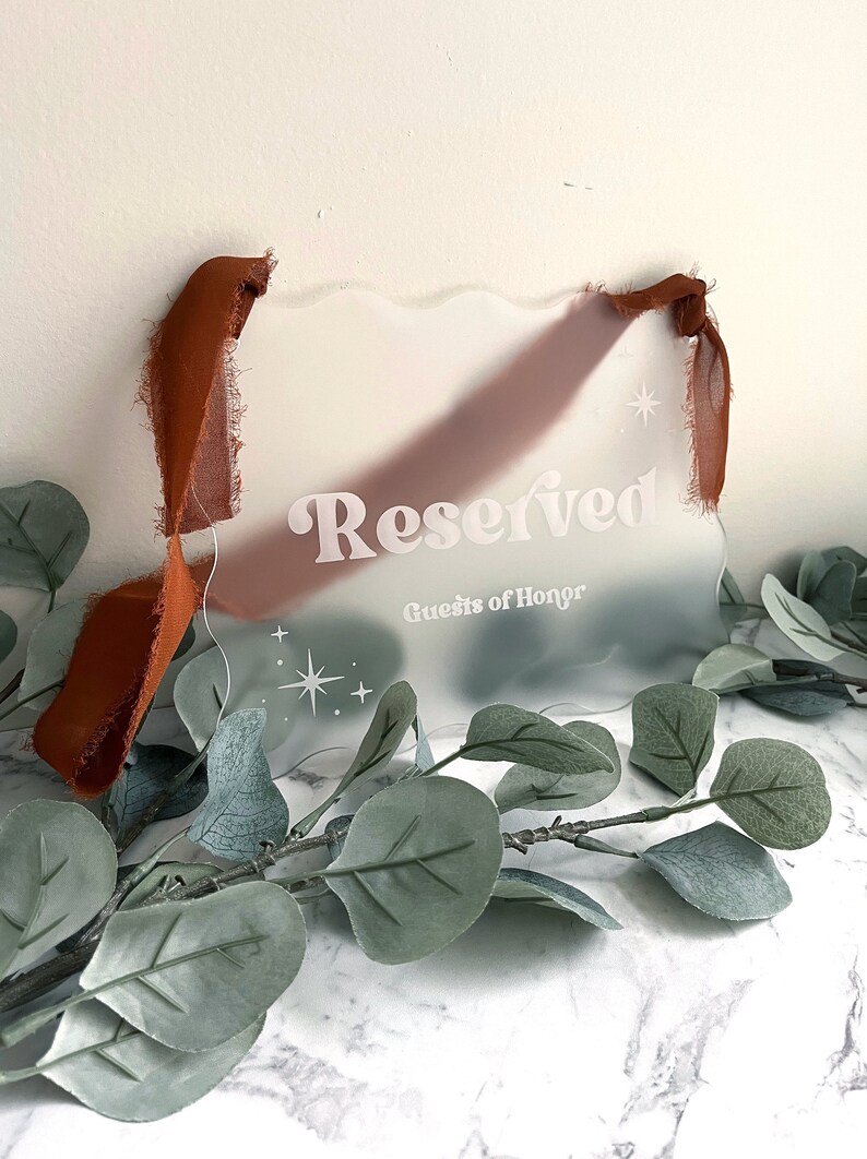 Reserved Ceremony Sign / Guest of Honor Sign / Reserved Chair Marker ...