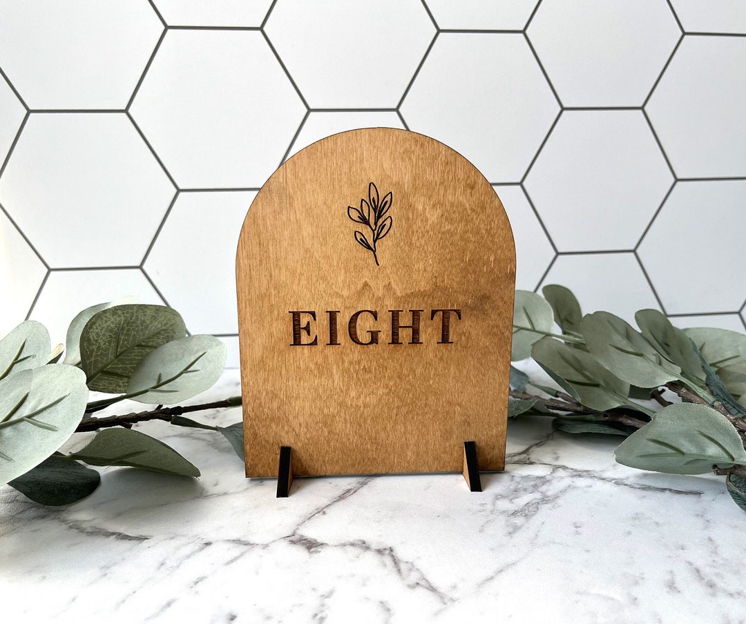 Wooden Table Number / Arch Table Number | Greenery Wedding Decor ...