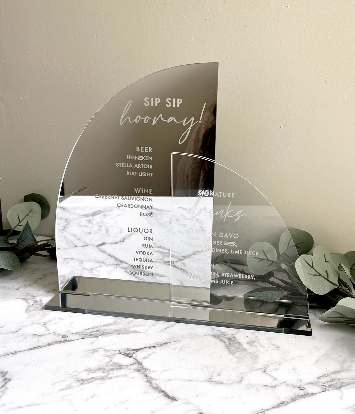 Custom Layered Arch Signature Drink Sign / Bar Menu Wedding - Etsy