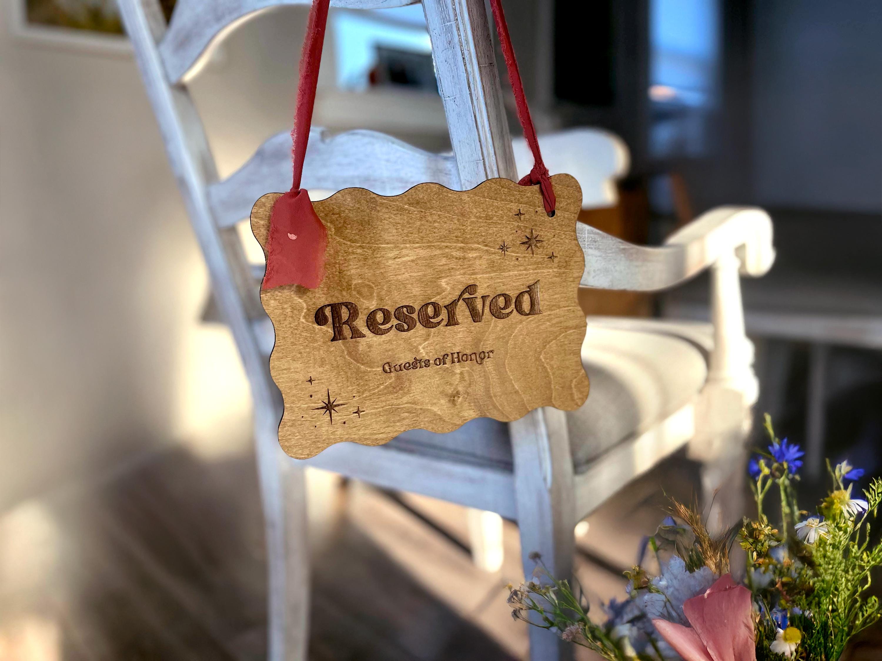 Reserved Ceremony Sign / Guest of Honor Sign / Reserved Chair Marker ...