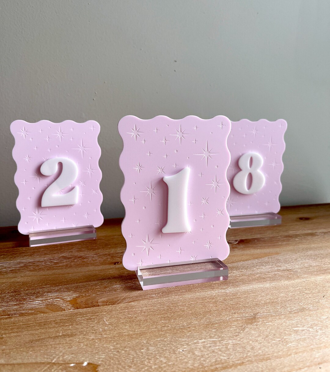 Wavy Custom Table Numbers / Colorful Wedding Decor / Disco Table ...