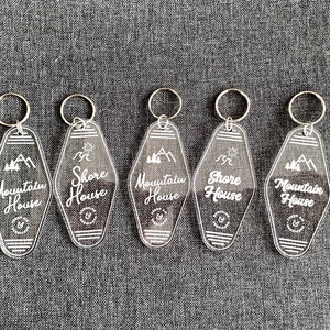 Custom House Keychain | Motel Keychain | Mountain House | Lake House ...