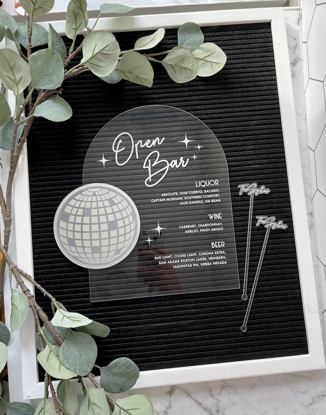 Custom Disco Signature Drink Sign / Retro Wedding Decor / Disco / 70s ...