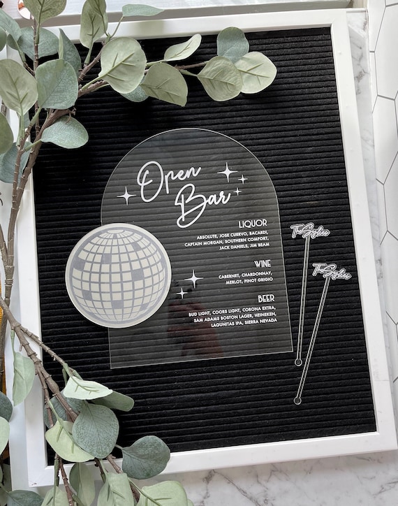 Custom Disco Signature Drink Sign / Retro Wedding Decor / - Etsy