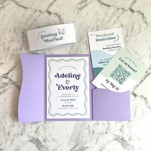 Retro Custom Wedding Suite With Pocket Folder and Envelope Address ...