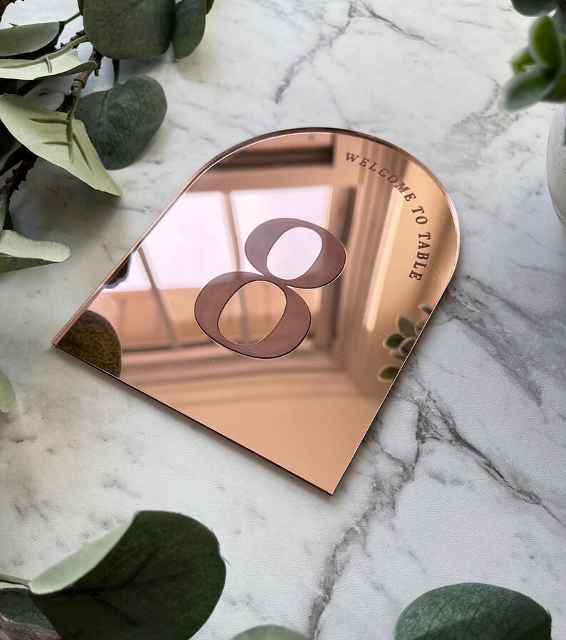 Custom Table Numbers Rose Gold Wedding Table Number - Etsy