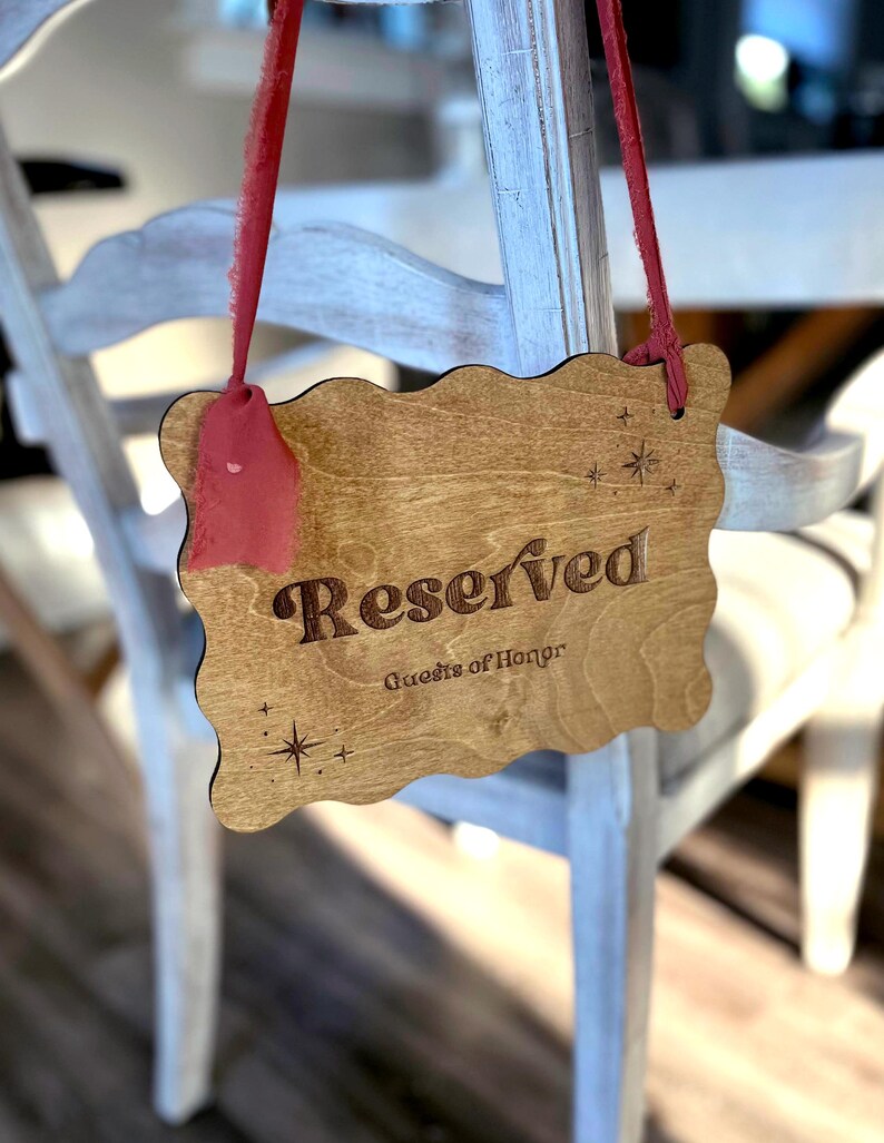 Reserved Ceremony Sign / Guest of Honor Sign / Reserved Chair Marker ...