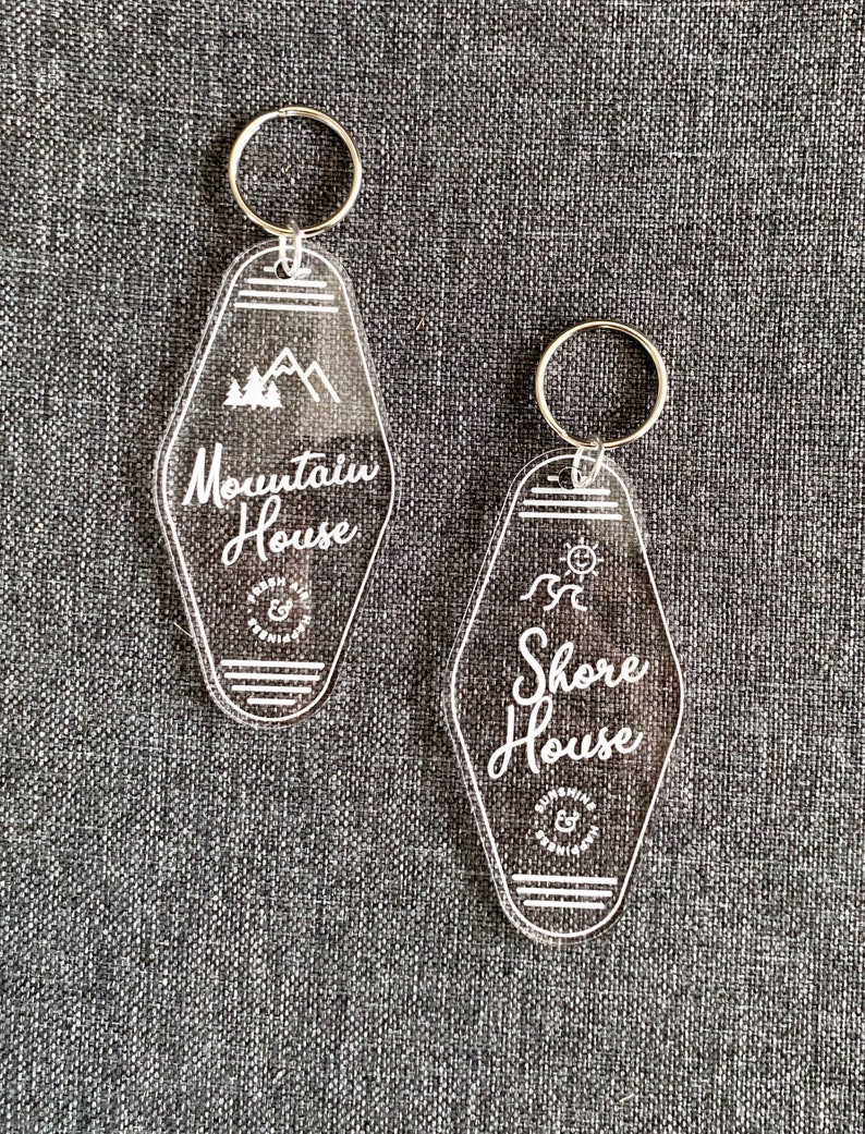Custom House Keychain Motel keychain Mountain House Lake | Etsy