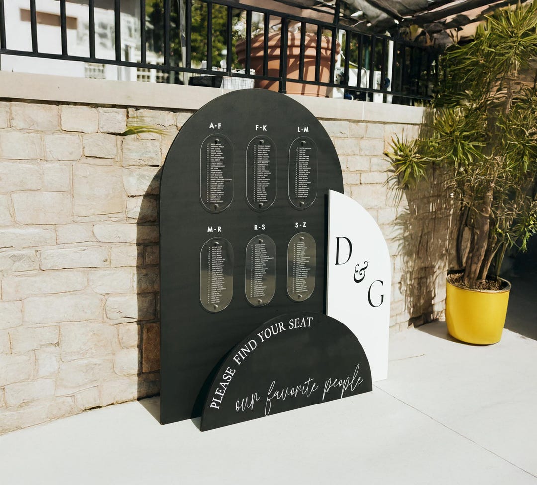 Seating Chart DIY Kit | Seating Chart Printed Names | Wedding Seating ...
