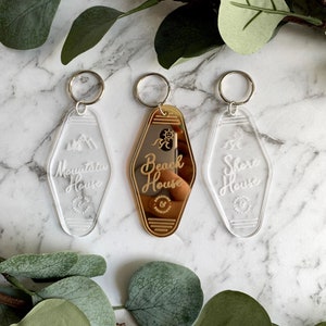 Custom House Keychain | Motel Keychain | Mountain House | Lake House ...