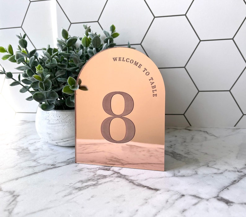 Custom Table Numbers Rose Gold Wedding Table Number - Etsy