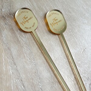 Wedding Logo Drink Stirrers Personalized Wedding Decor Gold Swizzle ...