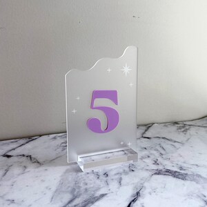 Wavy Custom Table Numbers / Colorful Wedding Decor / Disco Table ...