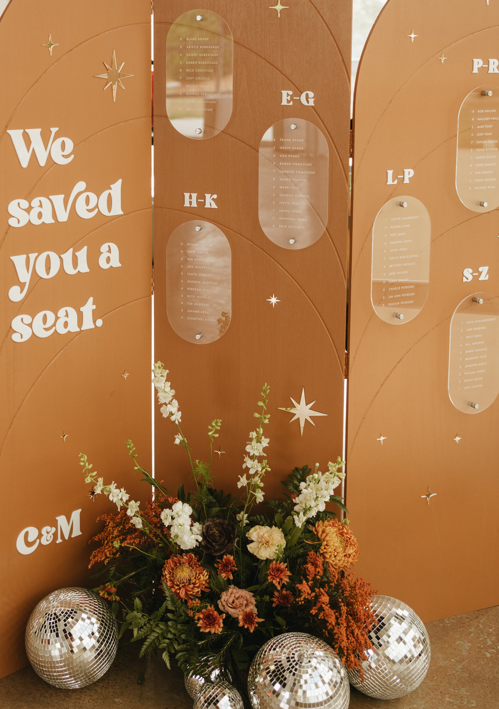 DIY Seating Chart Kit | 3 Panel Wood Arched Panel Background Stand ...