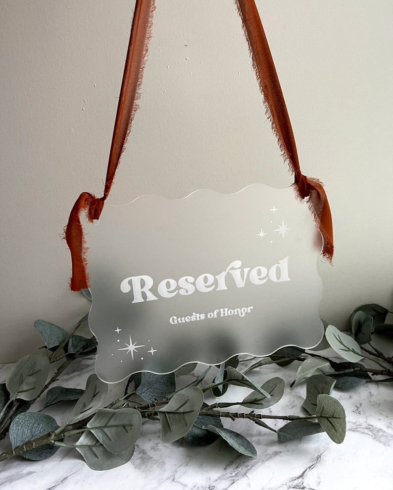 Reserved Ceremony Sign / Guest of Honor Sign / Reserved Chair Marker ...