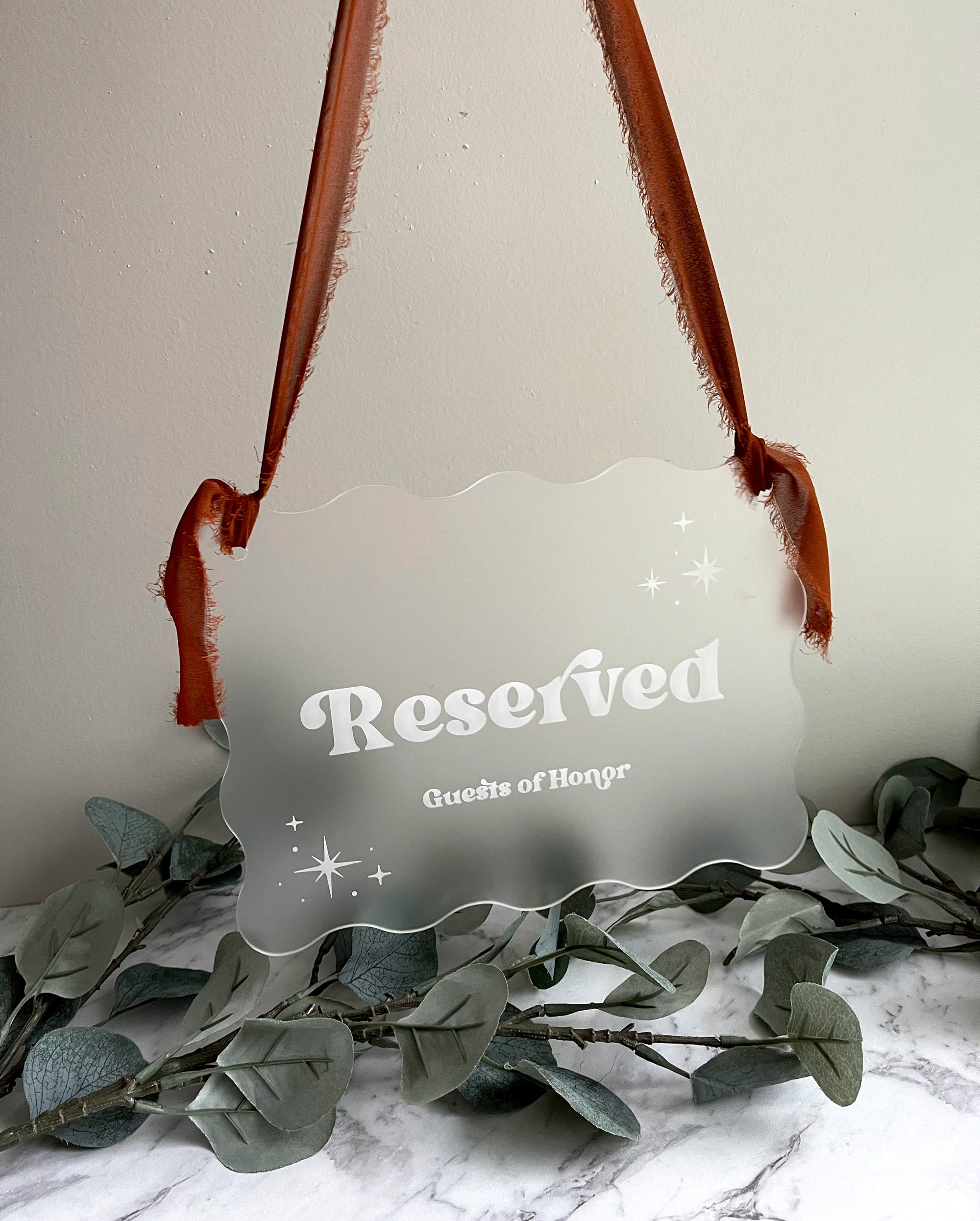 Reserved Ceremony Sign / Guest of Honor Sign / Reserved Chair Marker ...