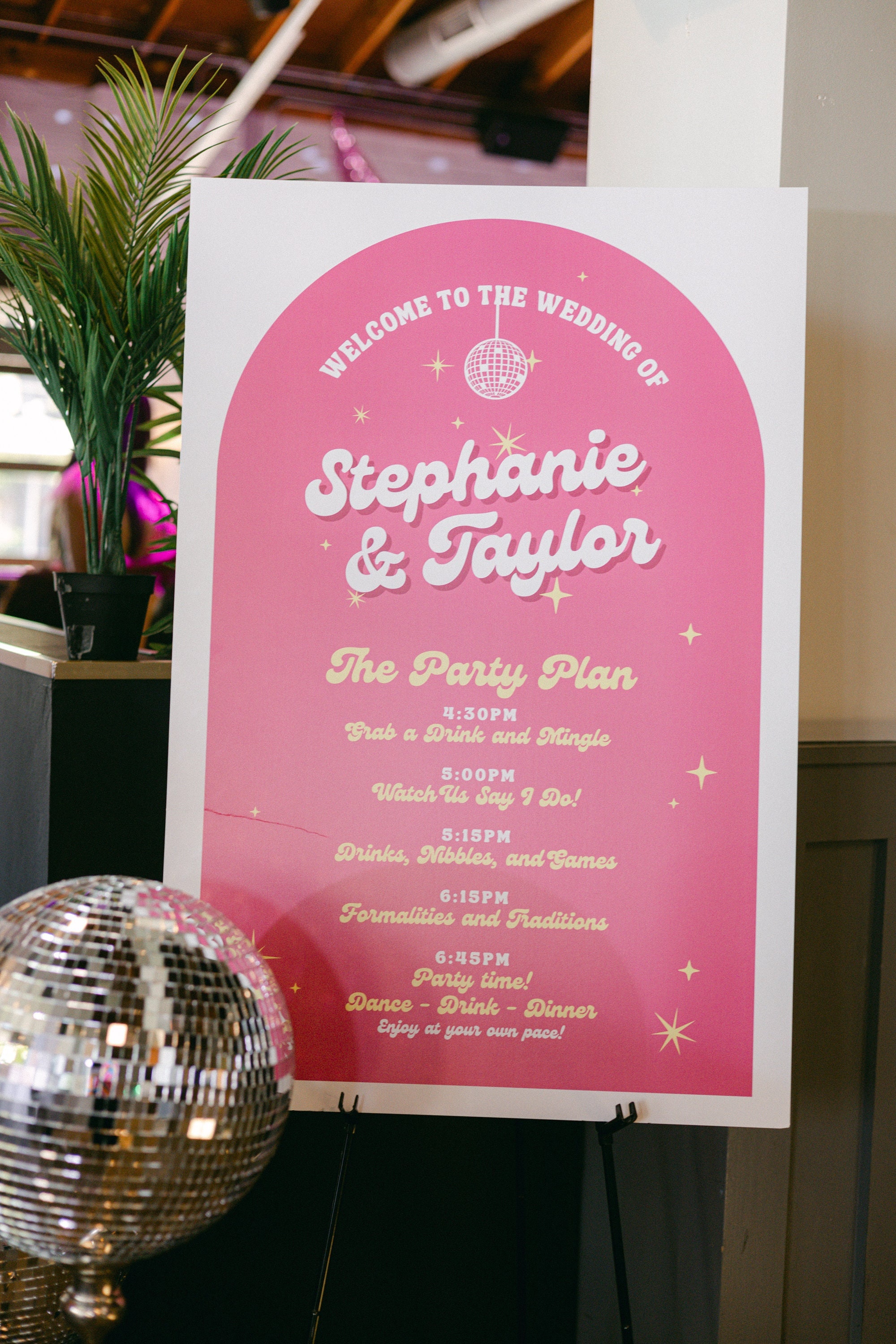 Custom Disco Welcome Sign / Wedding Decor / Retro Wedding Decor / Foam ...