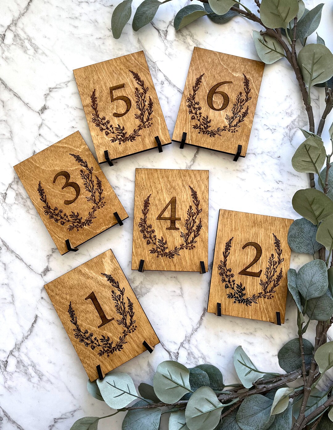 Wildflower Wooden Table Number / Garden Party Wedding Decor ...
