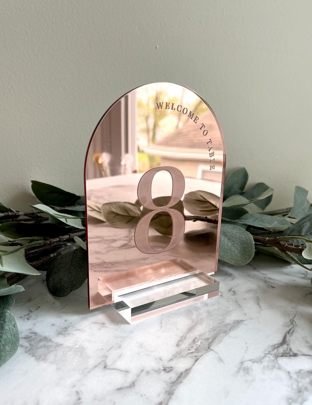 Custom Table Numbers | Rose Gold Wedding Table Number | Minimalist ...