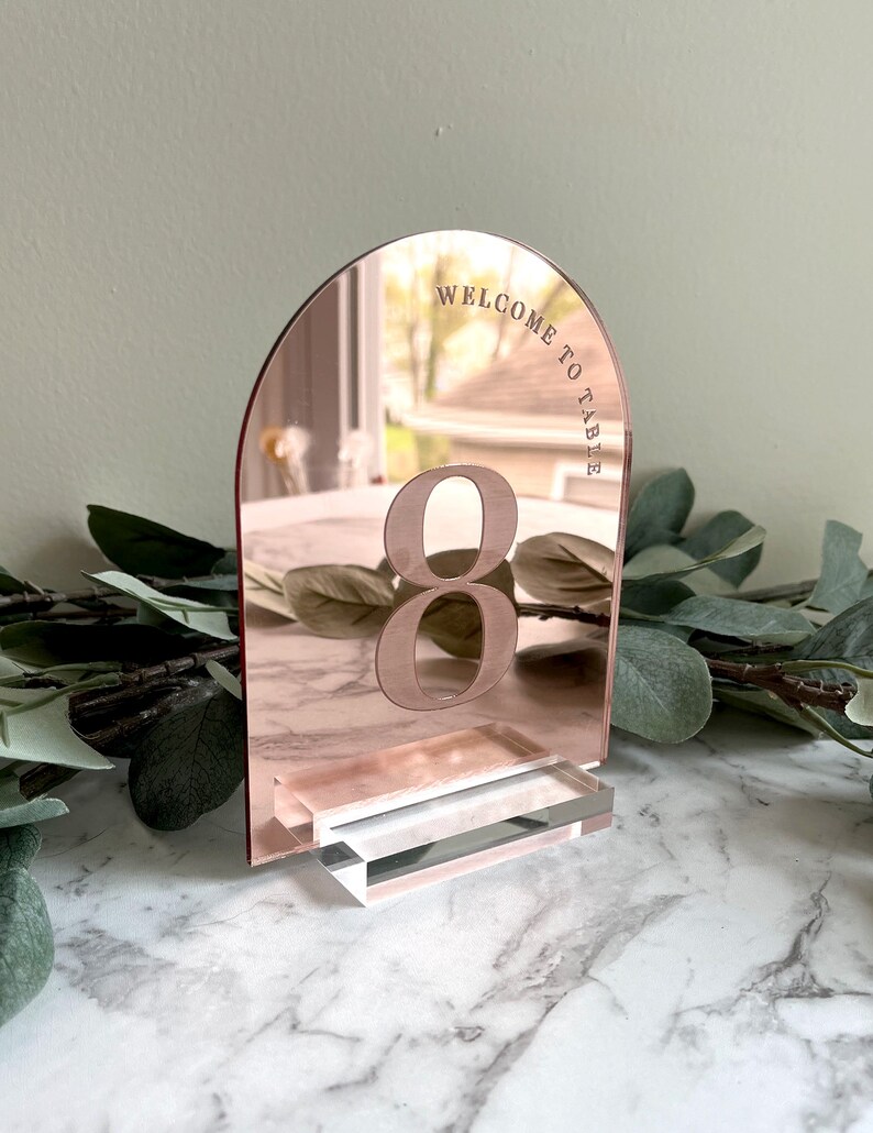 Custom Table Numbers Rose Gold Wedding Table Number - Etsy