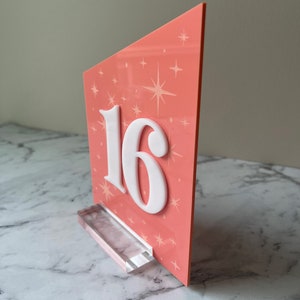 Custom Table Numbers / Colorful Wedding Decor / Disco Table - Etsy