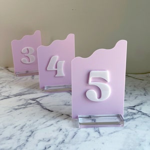 Wavy Custom Table Numbers / Colorful Wedding Decor / Disco Table ...