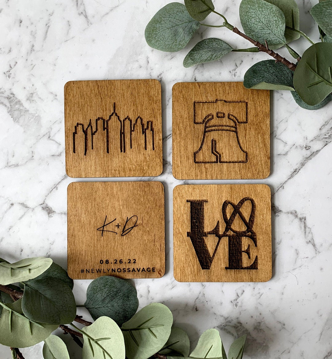 Custom Coasters Wedding Favor | Philly | Philadelphia | Personalized ...