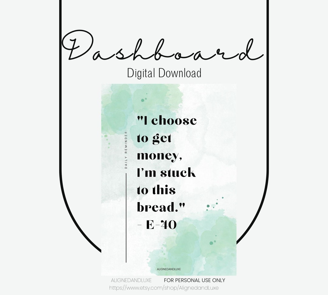 A5 Dashboard Daily Reminder - Digital Download - Finance - Etsy
