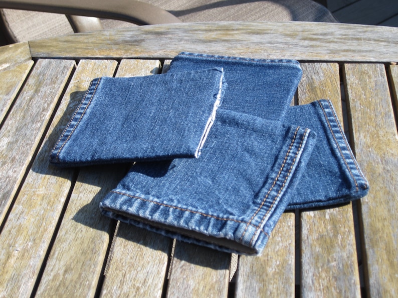 Recycled Denim Coaster Pockets - Etsy