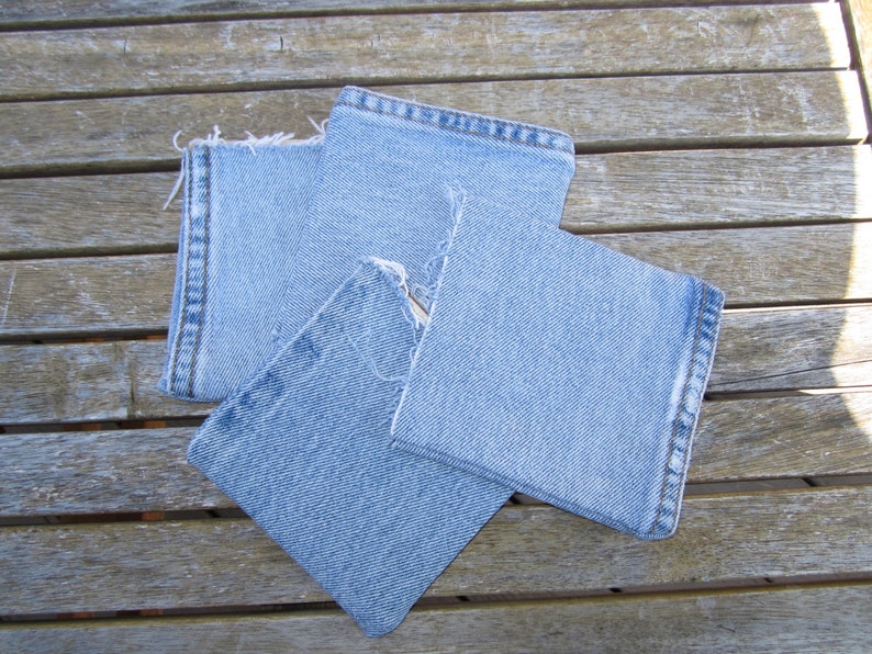 Recycled Denim Coaster Pockets - Etsy