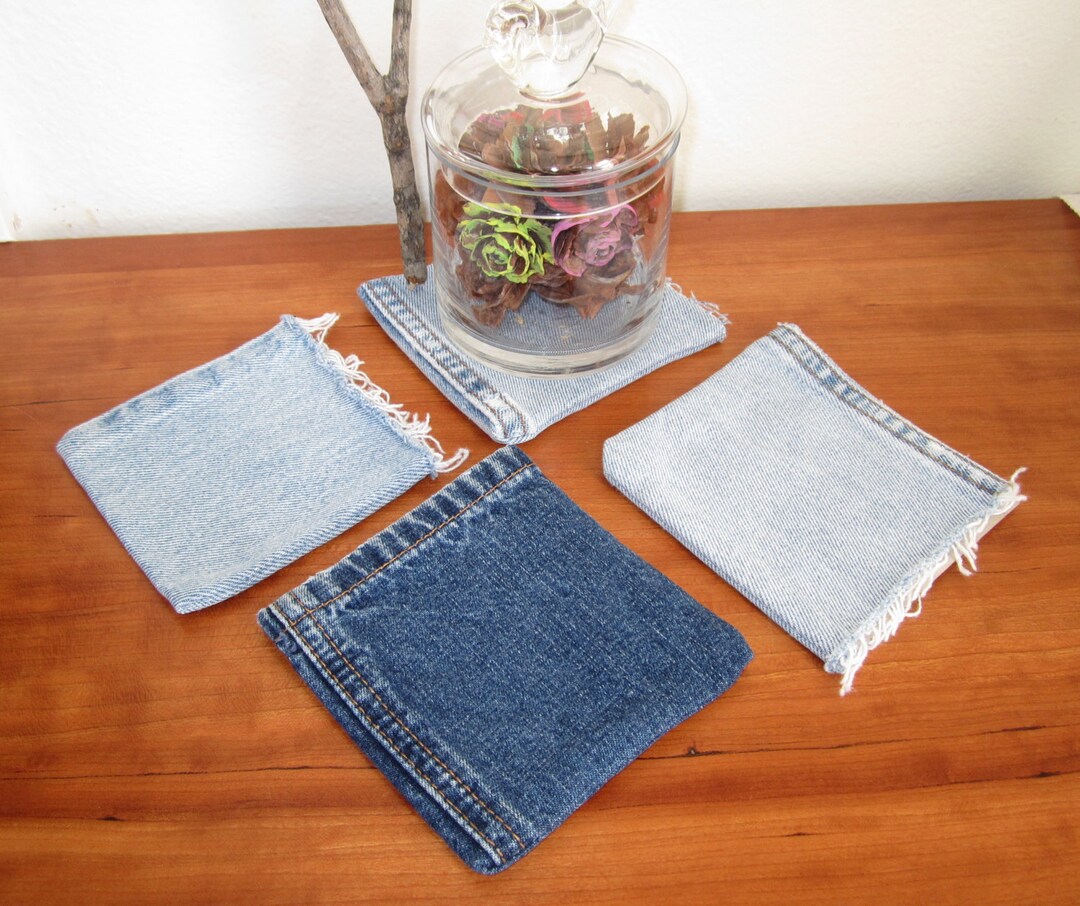 Recycled Denim Coaster Pockets - Etsy