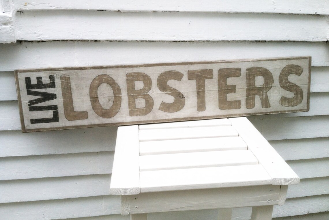LIVE LOBSTERS Wooden Sign Lobsters Sign Lobter Pound Sign - Etsy