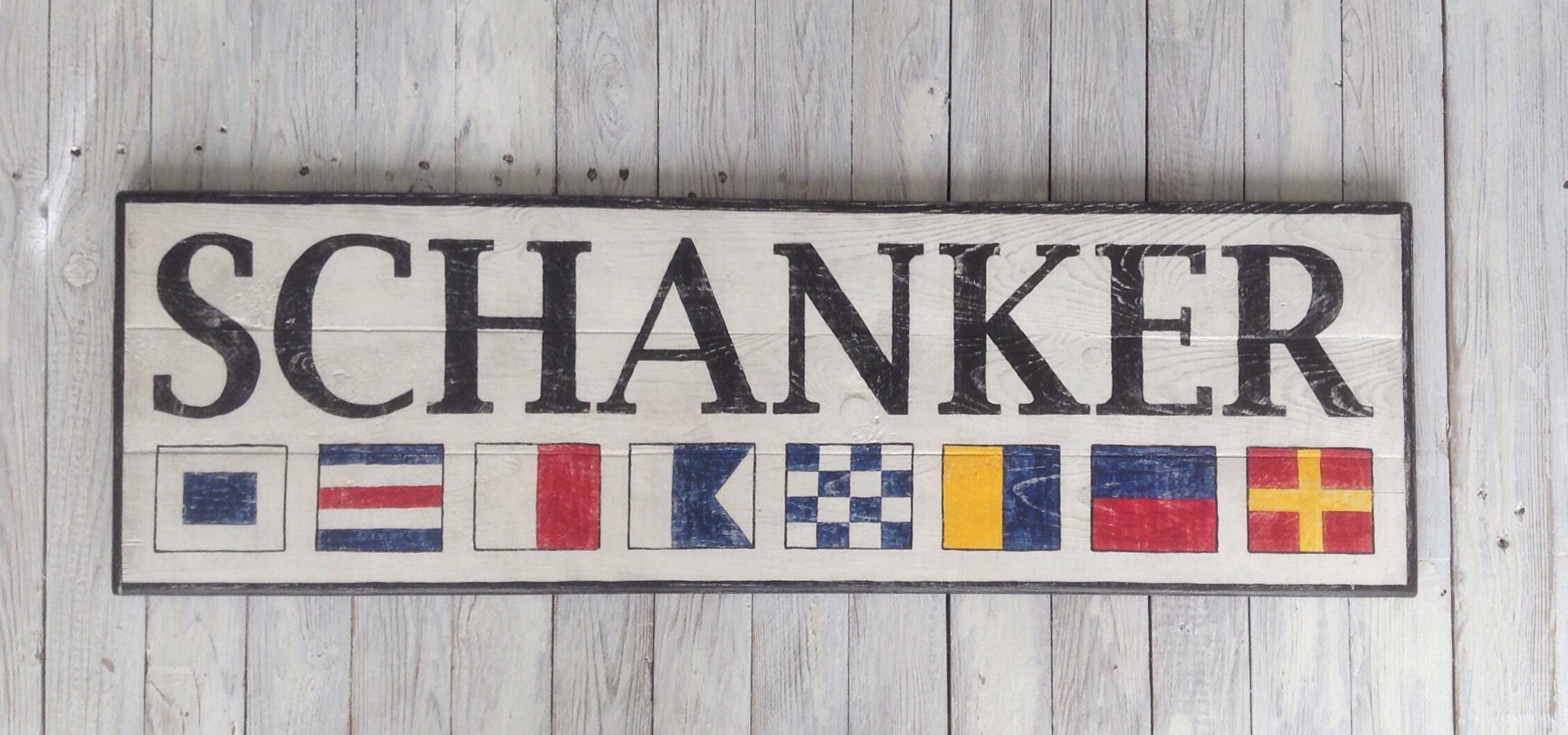 Custom Nautical Flag Name wooden sign personalized nautical | Etsy