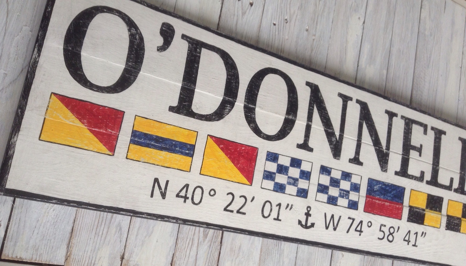 Personalized Nautical Flag Name GPS Sign Personalized - Etsy