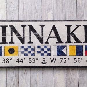 Personalized Nautical Flag Name GPS Sign - Personalized Nautical Flag ...