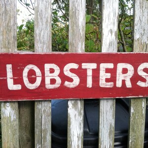 LOBSTERS Wooden Sign - Lobsters Sign, Red Lobster, Lobster Decor ...