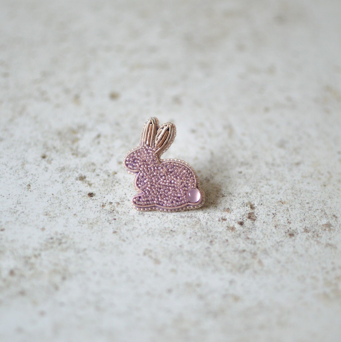 Pink Bunny Pin, Cute Pink Rabbit Brooch, Bead Embroidered Jewelry, Gift ...