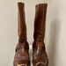 Vtg FRYE Brown Leather Motorcycle Boots / Square Toe Moto Cowboy Boots ...