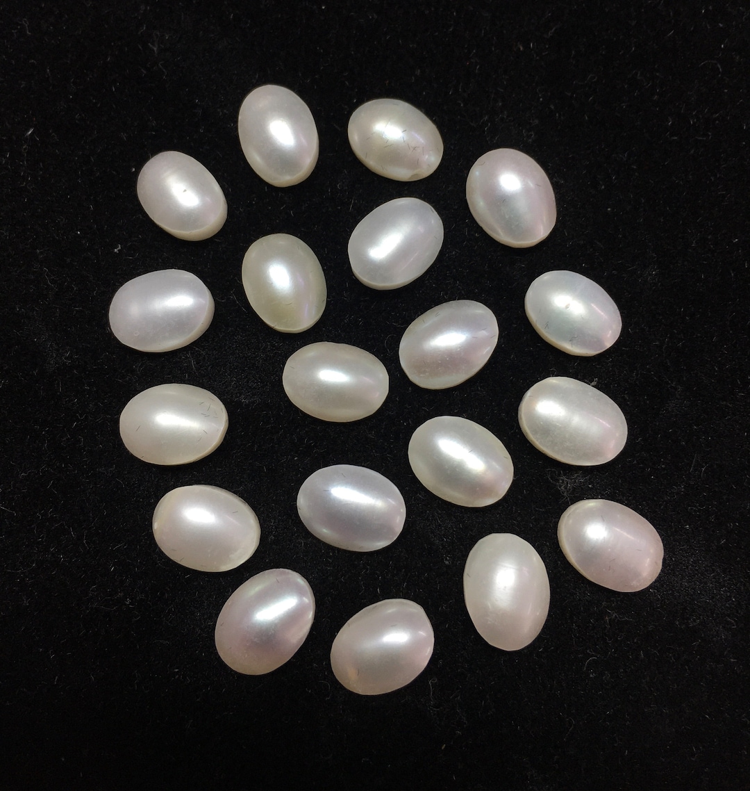 Freshwater Pearl Cabochon Flat Back Oval Loose Gemstone - Etsy