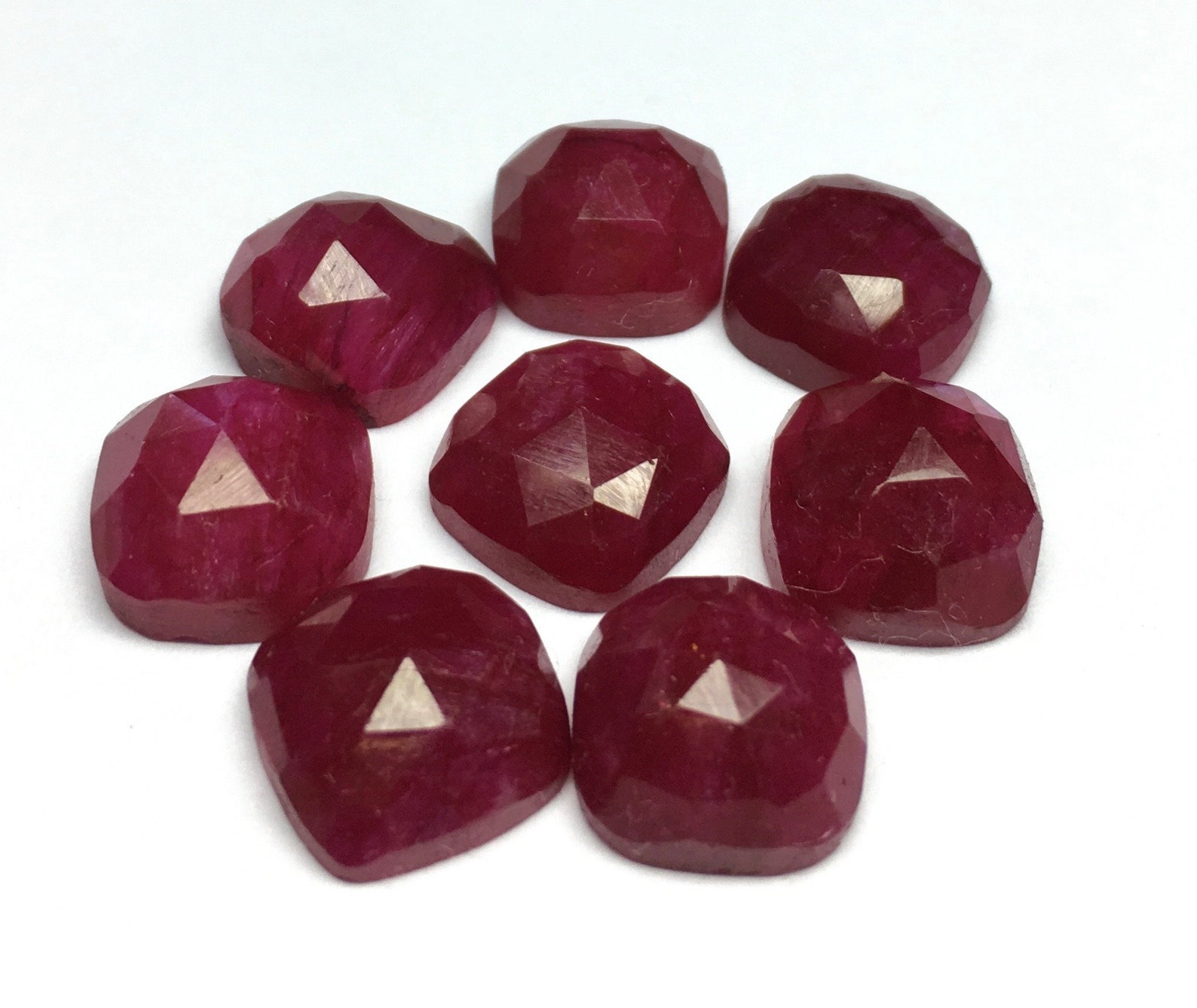 Ruby Cushion Rose Cut Cabochon: AAA Loose Gemstone (5x5 to 12x12 MM) - Etsy