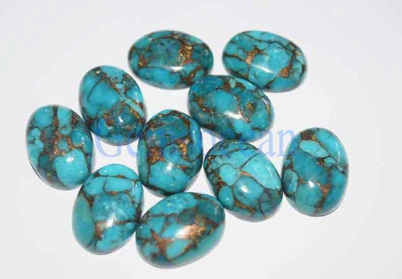 Lot of 6 Pieces Reconstructed or Stabilized Copper Turquoise | Etsy