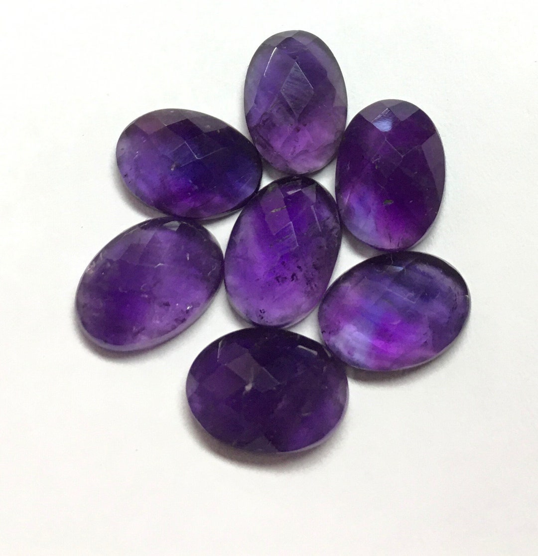 Amethyst Rose Cut Gemstones: Oval Flat Back, 10 Pieces (3x5-8x10 MM) - Etsy